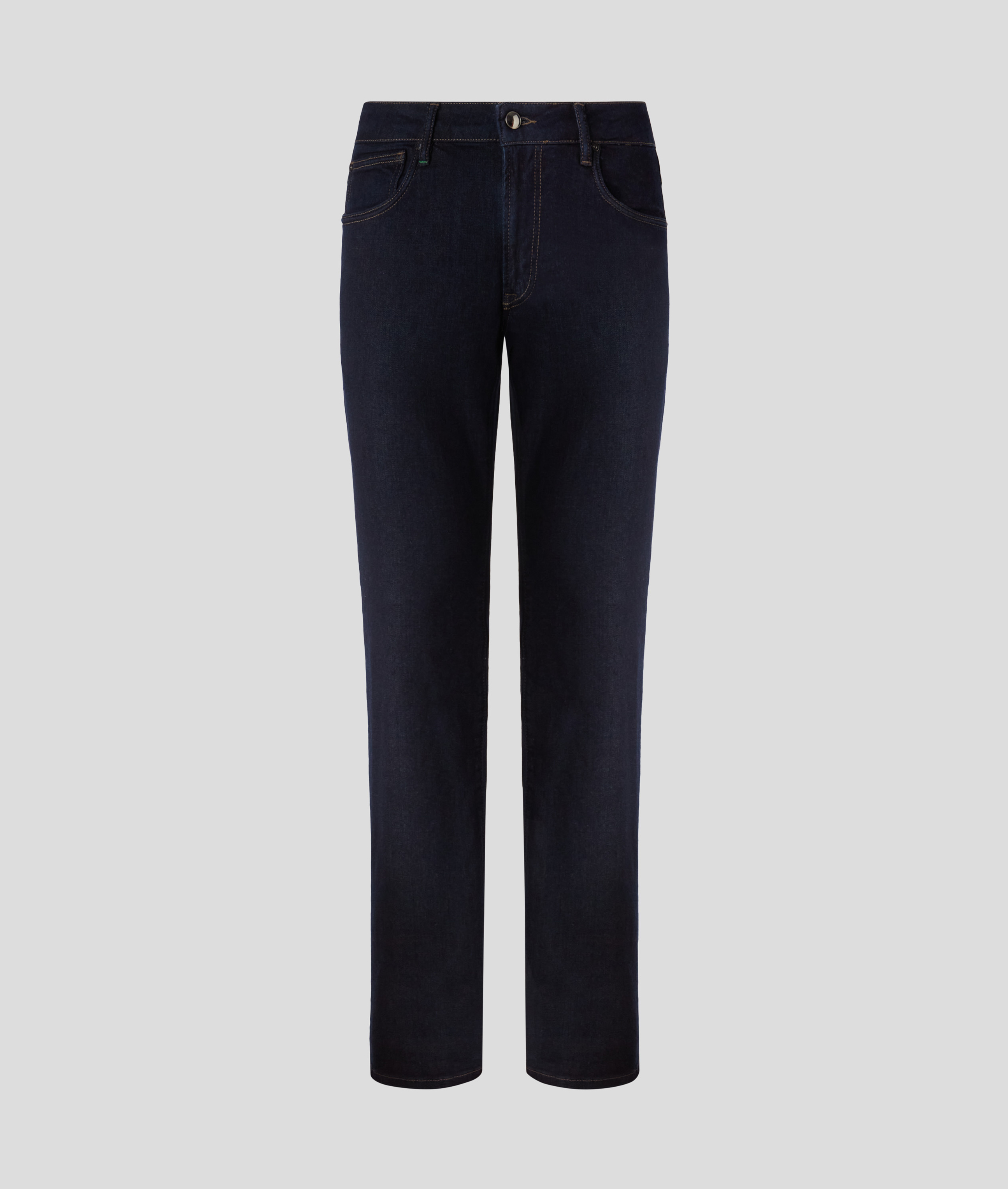5 Pocket Pants in Denim Stone Washed Effect Navy Blue Pal Zileri | Shop ...