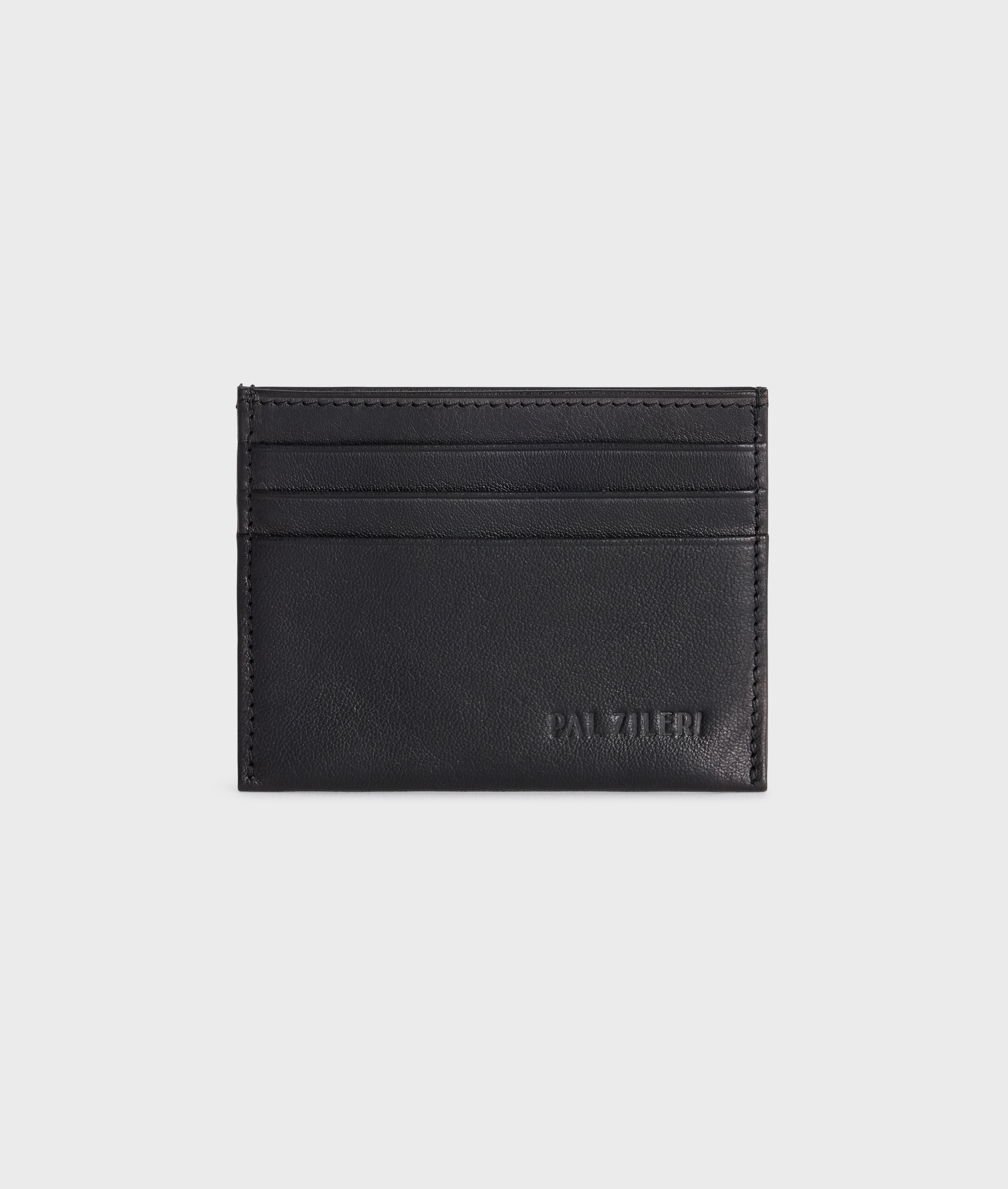 Credit Card Wallet In Vegetable Calfskin With Logo Black Pal Zileri ...